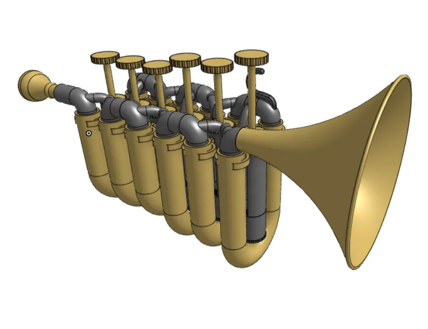 Overly-Complicated Trumpet (3d printed!) - project by GCV3D MakerWorld ...