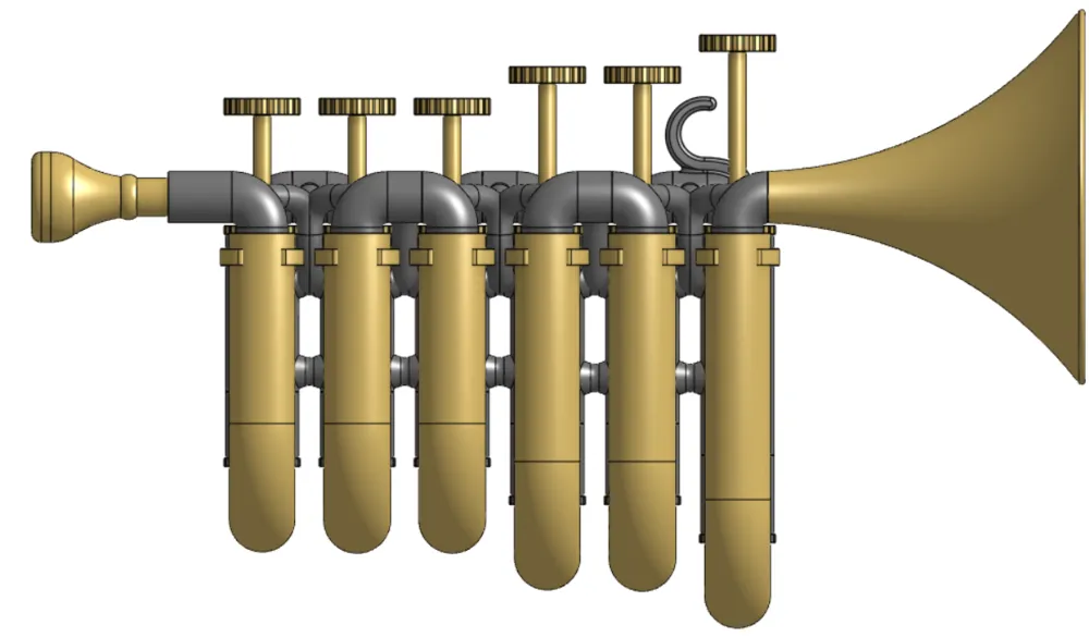 Overly-Complicated Trumpet (3d printed!) - project by GCV3D MakerWorld ...