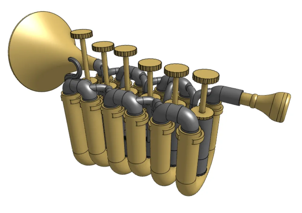 Overly-Complicated Trumpet (3d printed!) - project by GCV3D MakerWorld ...