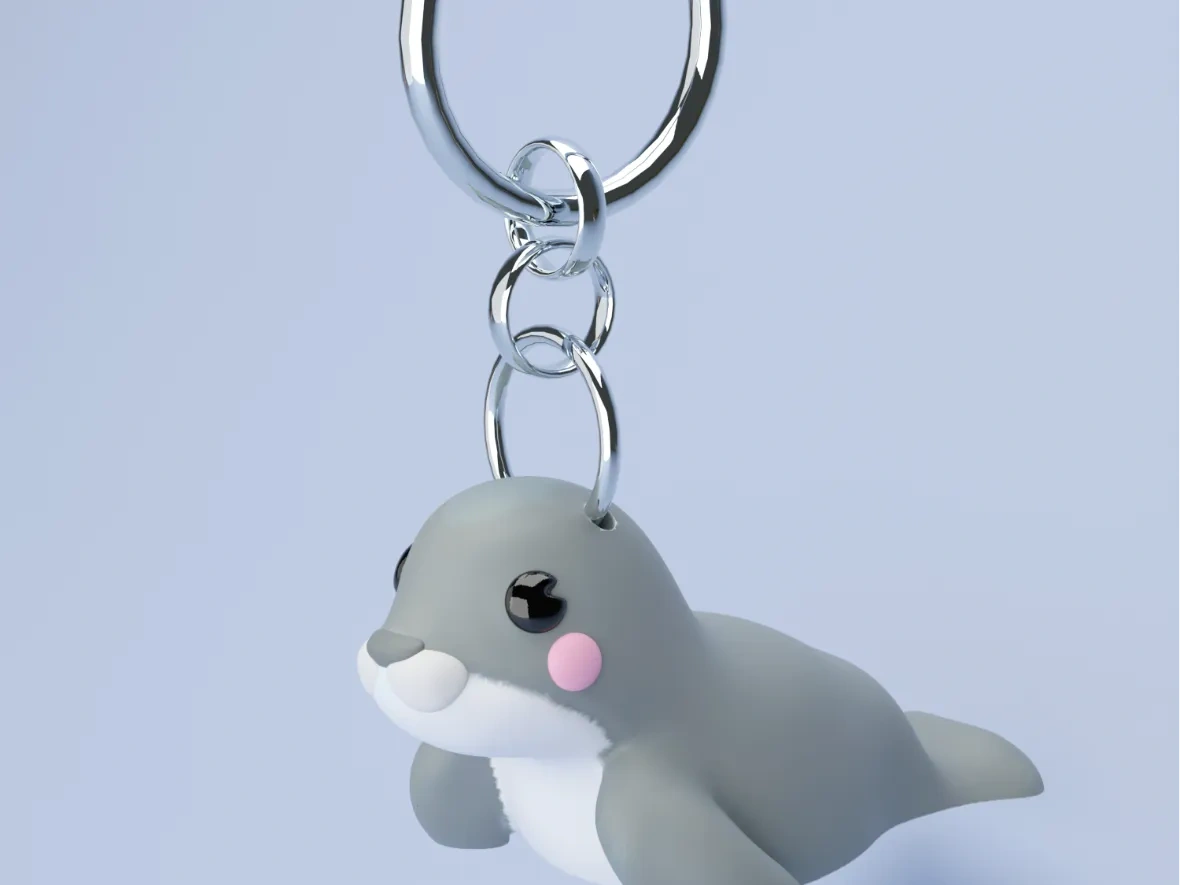 Q-version multi-color sea lion keychain, multi-color print by user ...