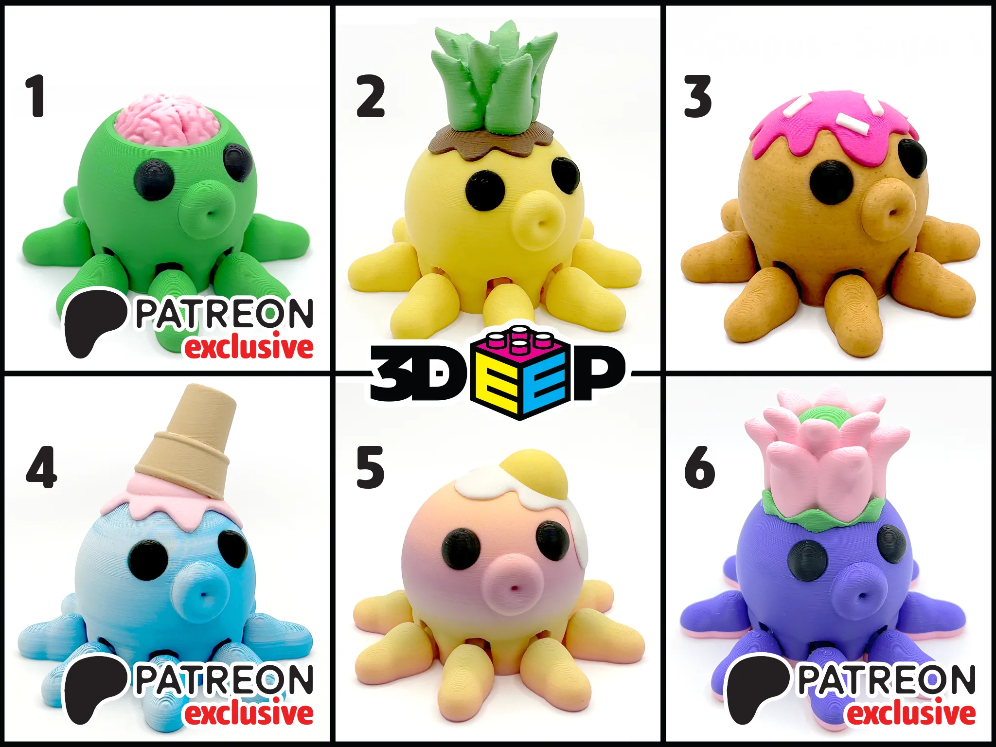 Flexi Kawaii Octopus - Aloe Octo-Vera - No Support - Free 3D Print ...