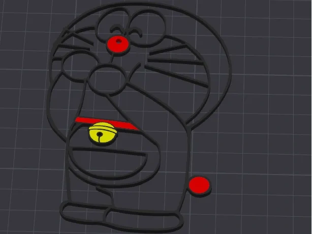 Doraemon line drawing, printable with AMS multicolor or single color by ...