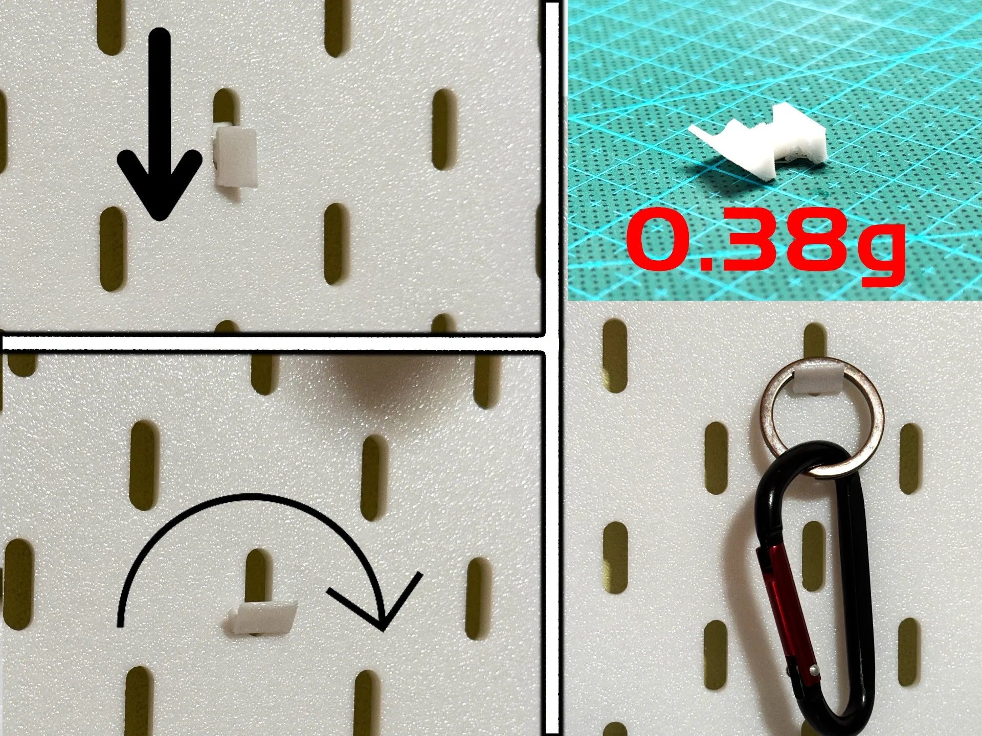 IKEA Minimalist Pegboard Hook 1.0【Novel Rotating Installation】- 5mm ...