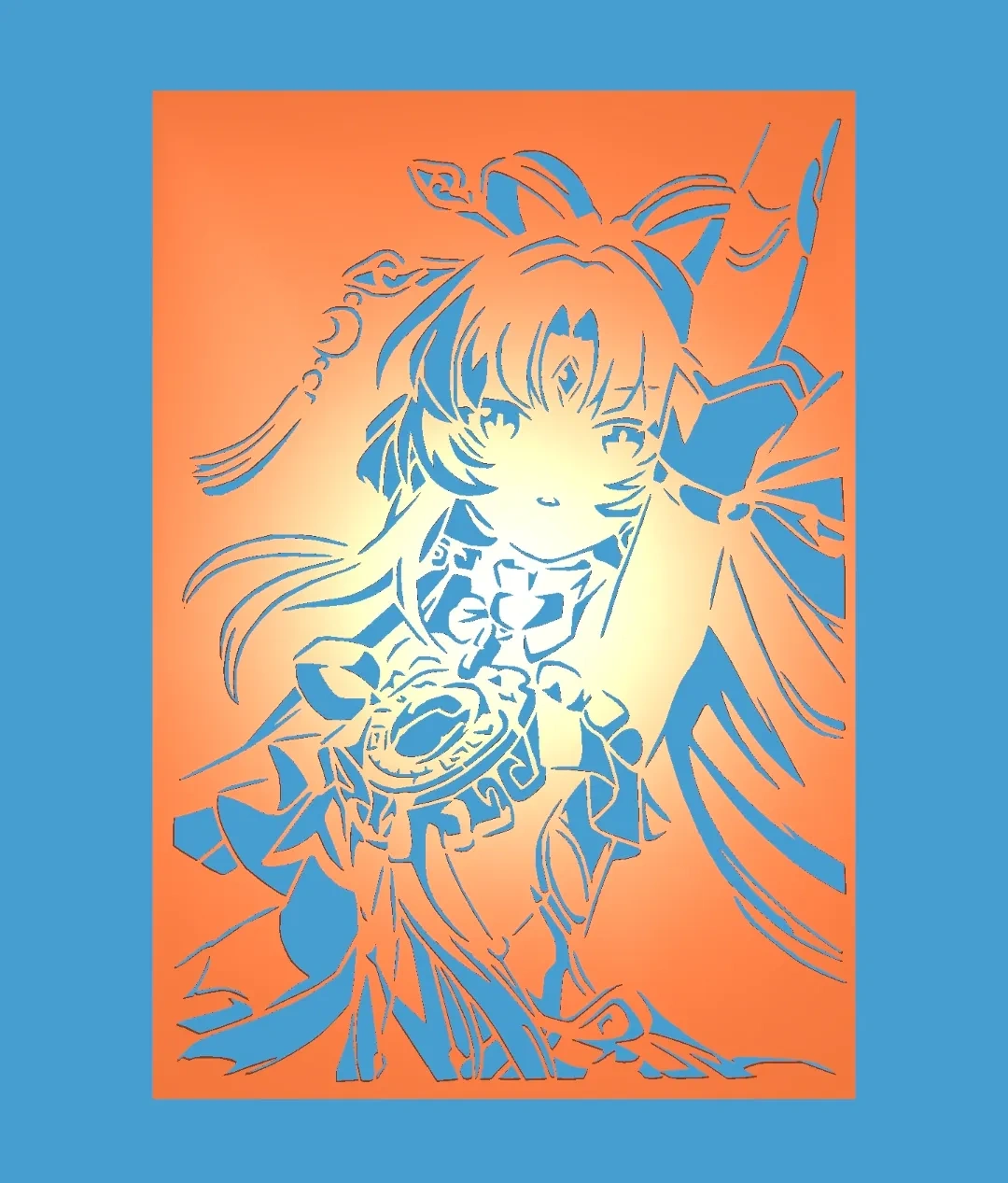 Fu Xuan character portrait cutout white model by 叶瑶香 - MakerWorld