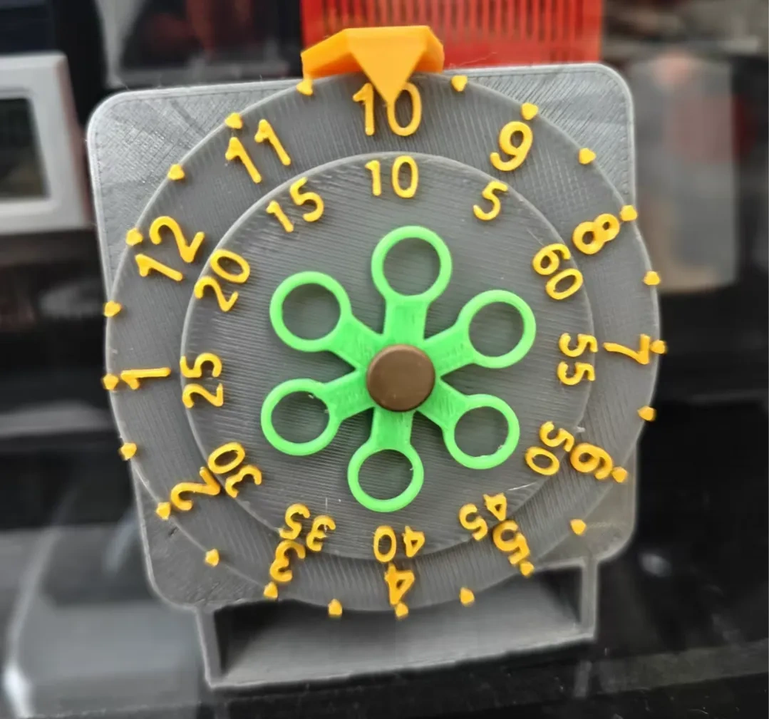 A clock with a stationary pointer and a rotating dial by DDY - MakerWorld