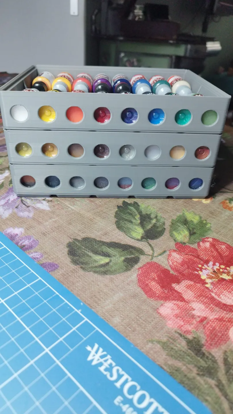 Gridfinity Paint Storage and miniature lid. by Wobble-Designs - MakerWorld