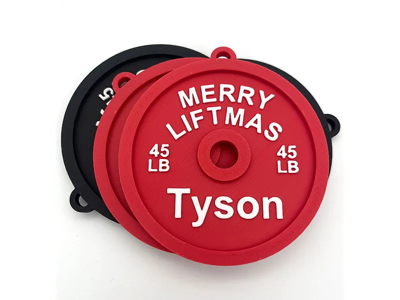 Merry Liftmas Weight Plates Christmas Ornament by Daniel - MakerWorld