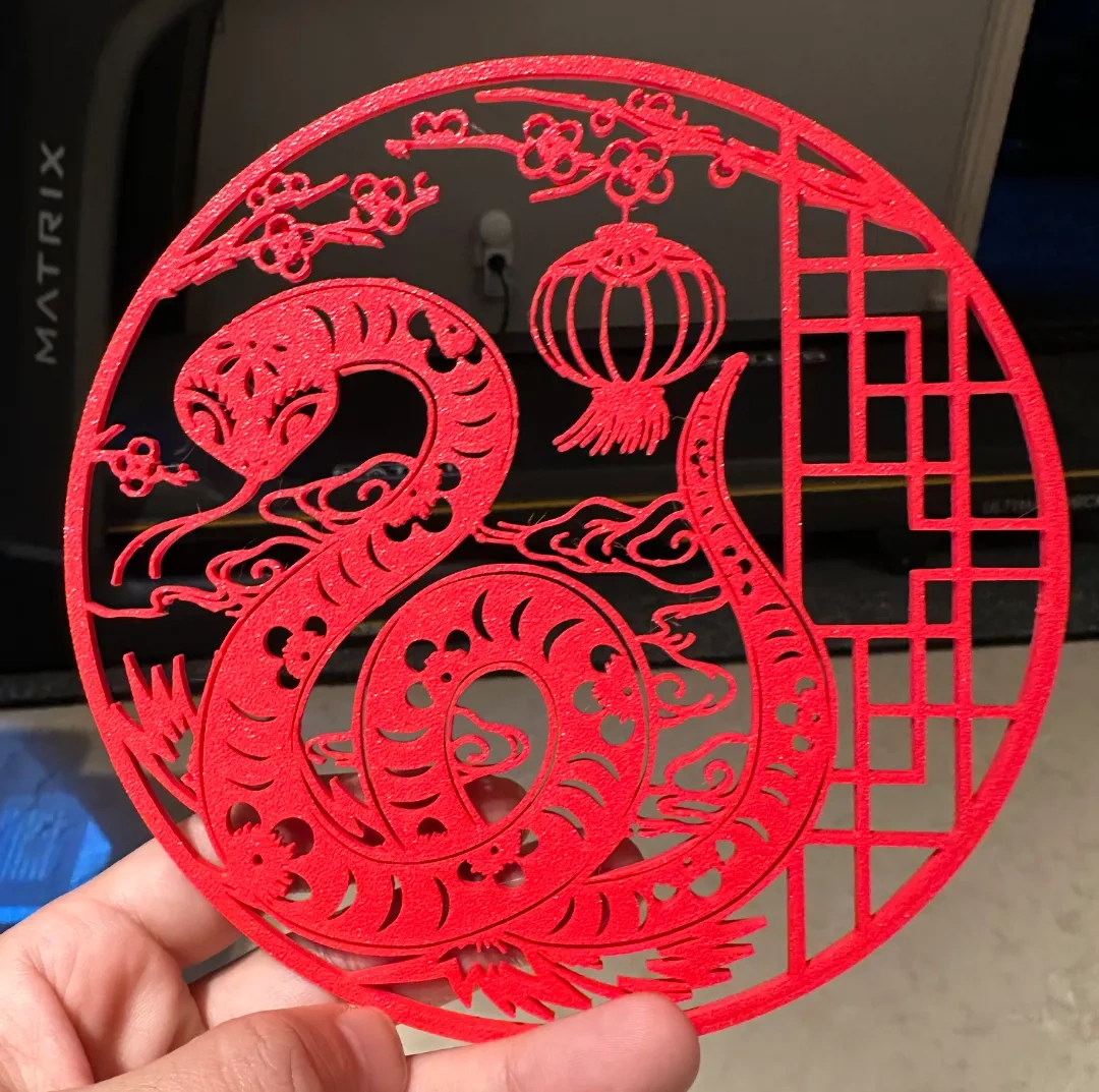Year of the Snake Paper-Cut Window Decoration by Jster - MakerWorld