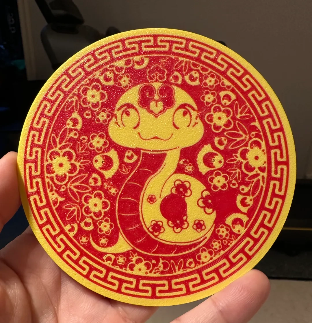 Golden Snake Sending Fortune Window Decoration by Jster - MakerWorld