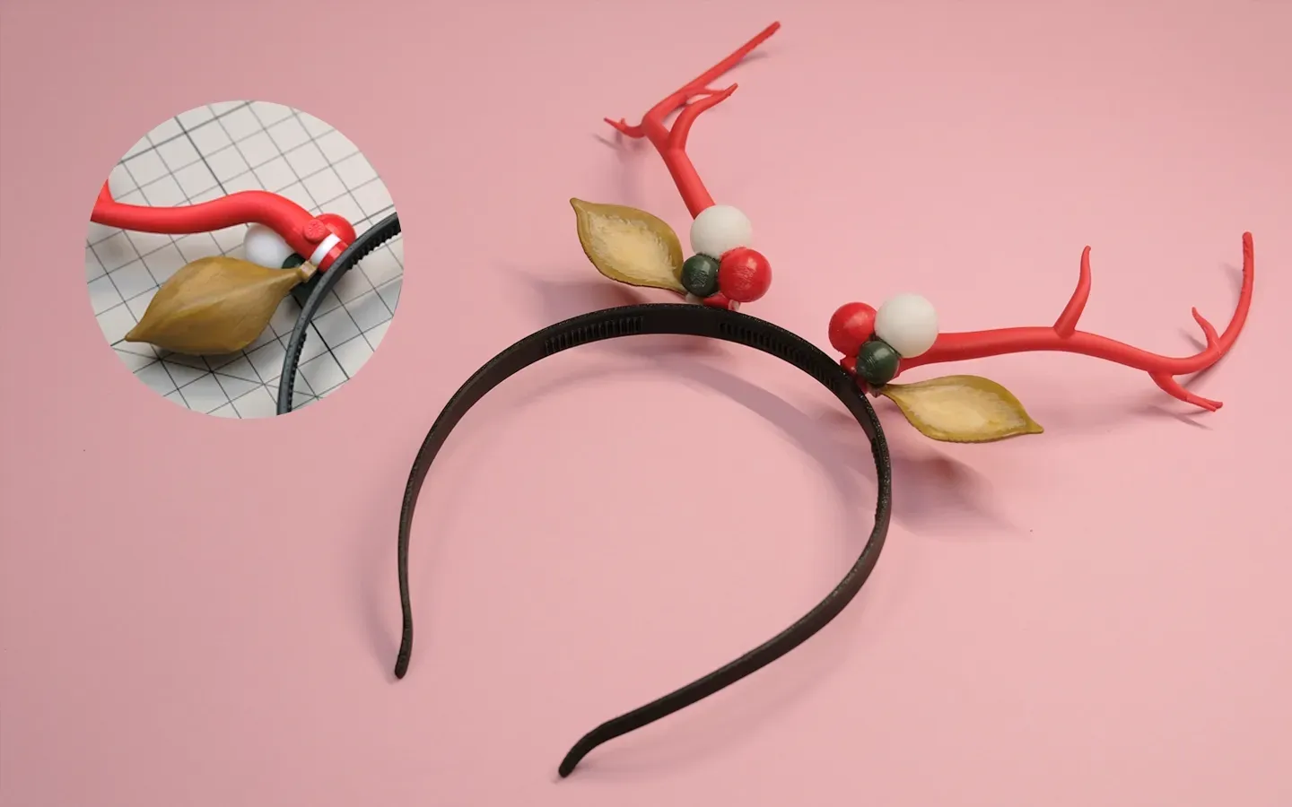 Christmas Reindeer Headband (Glue-free, Detachable, Replaceable ...