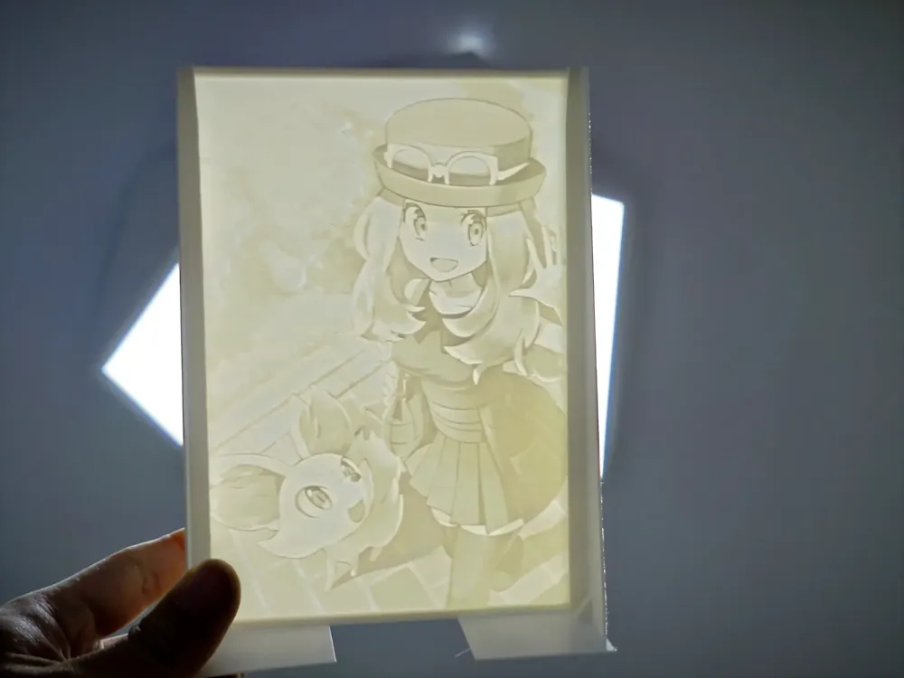Pokemon Serena Fennekin Monochrome Lithophane Photo by AtamiSquare ...