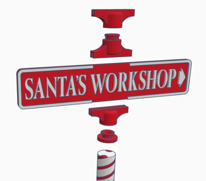 North Pole Christmas Street Sign by CraftyFox3D MakerWorld: Download ...