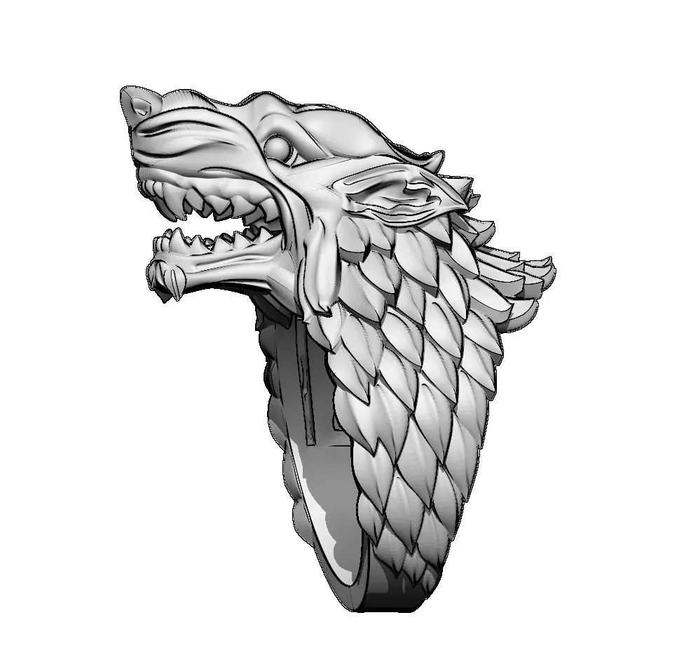 Wolf Head Ring 【Werewolf】【Game of Thrones】 by 黑日 MakerWorld: Download Free 3D Models