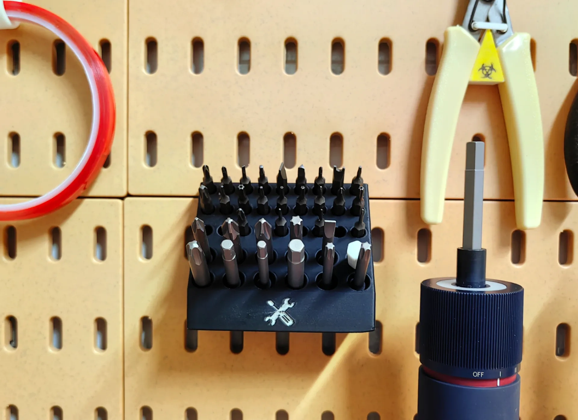 Pegboard Electric Screwdriver Bit Organizer by 可惜没什么大不了MakerWorld: Download Free 3D Models