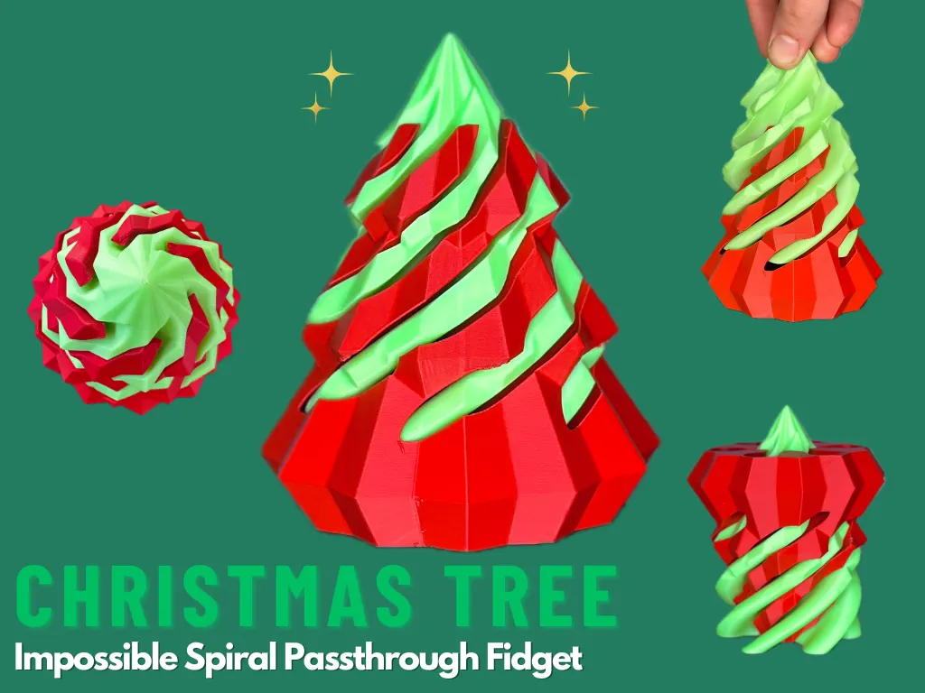 Santa Hat Spiral Fidget by Neil - MakerWorld