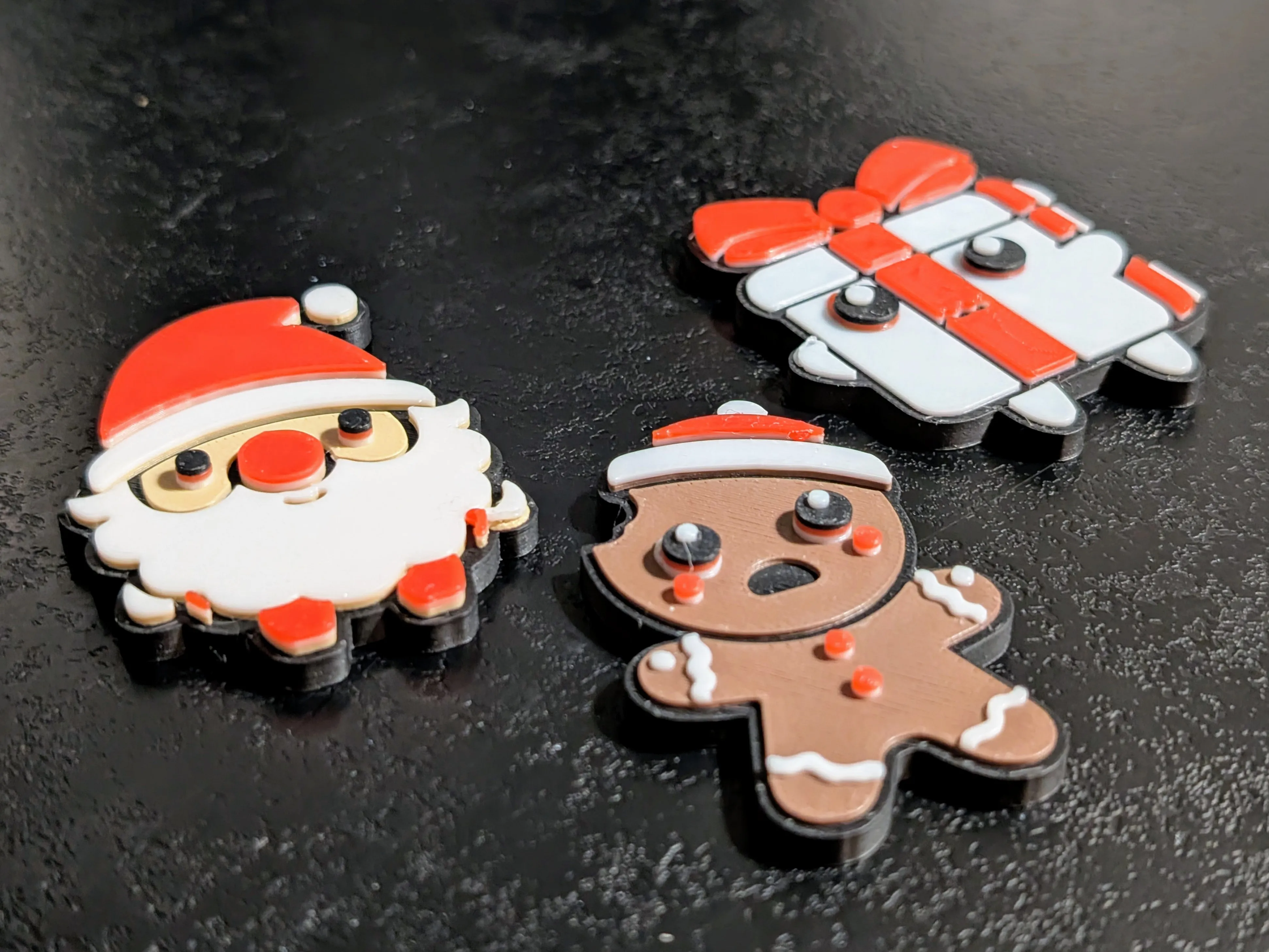 Cute Christmas Magnets Pt. 3 - layered & embossed! - Free 3D Print ...
