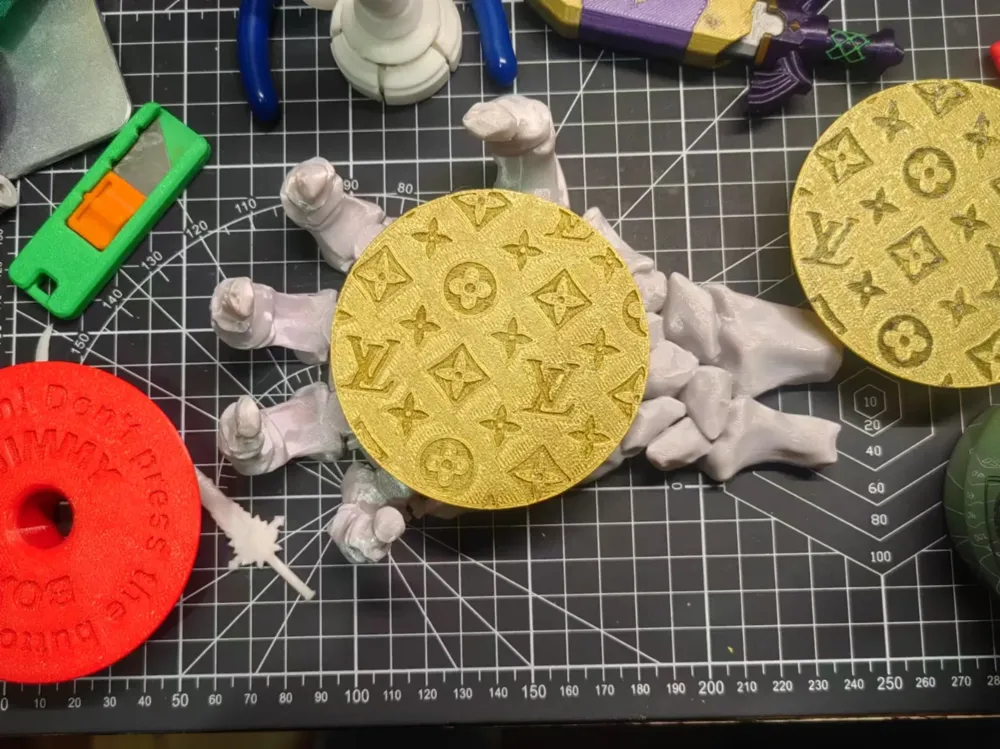 Skull Hand LV Monogram Coaster by JimmyXu MakerWorld: Download Free 3D ...