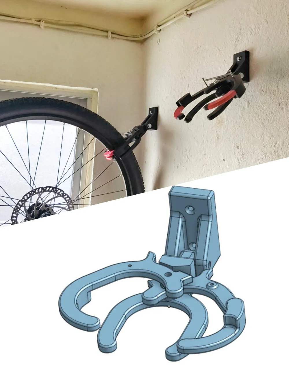 Self Locking Bike Wall Mount by Hammo-Nation - MakerWorld