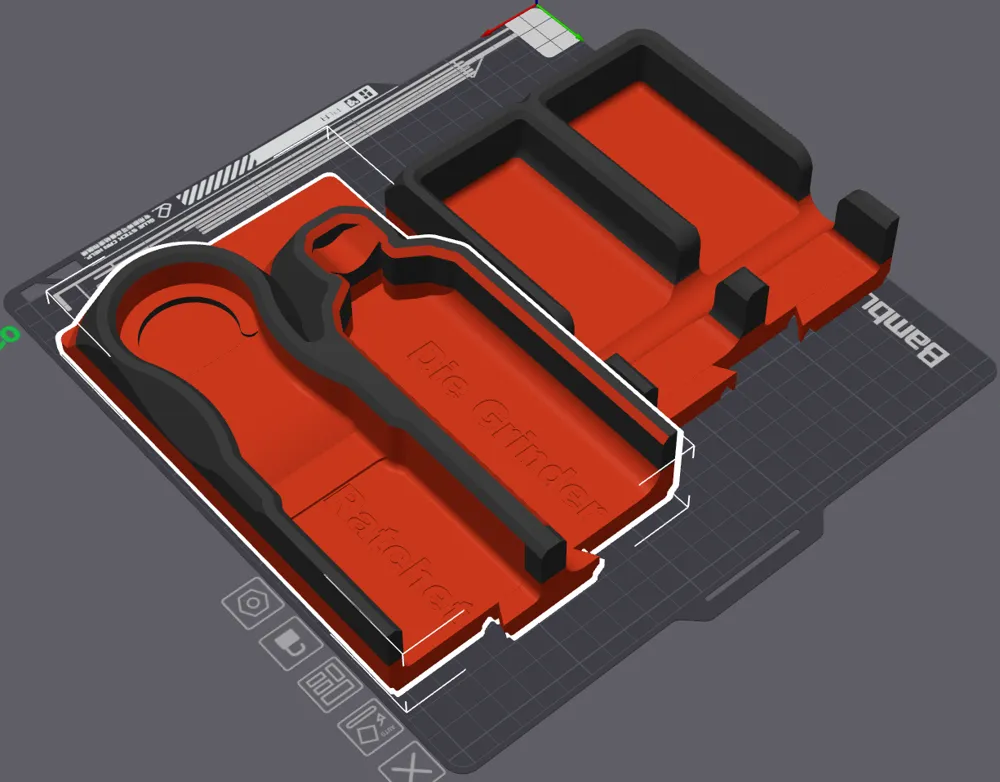 Gridfinity Shadow Tray- M12 Die Grinder 2486-20 by AcesHighX1 ...