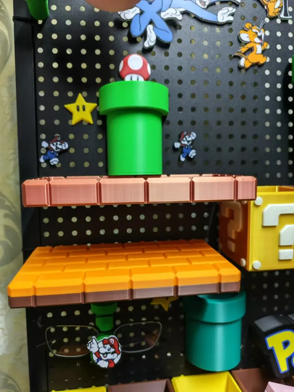 Pegboard Accessories Mario Brick Platform Shelf (Suitable for 16mm ...