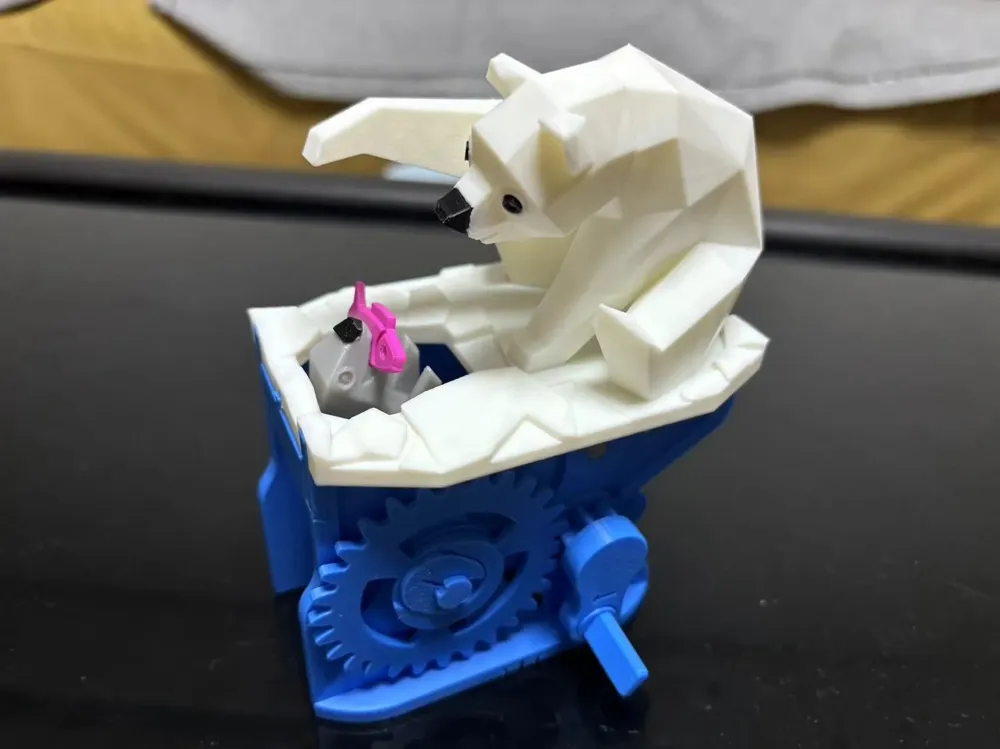 Polar bear catching fish Bear by R_aindrop - MakerWorld