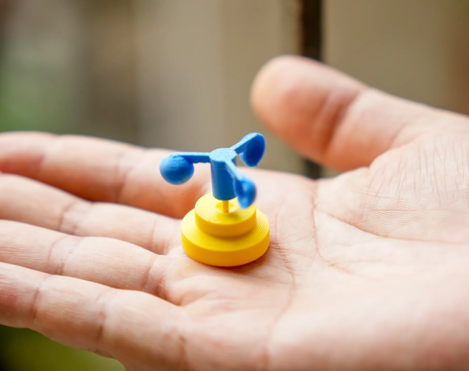 Mini anemometer, no supports needed, prints in ten minutes with default ...
