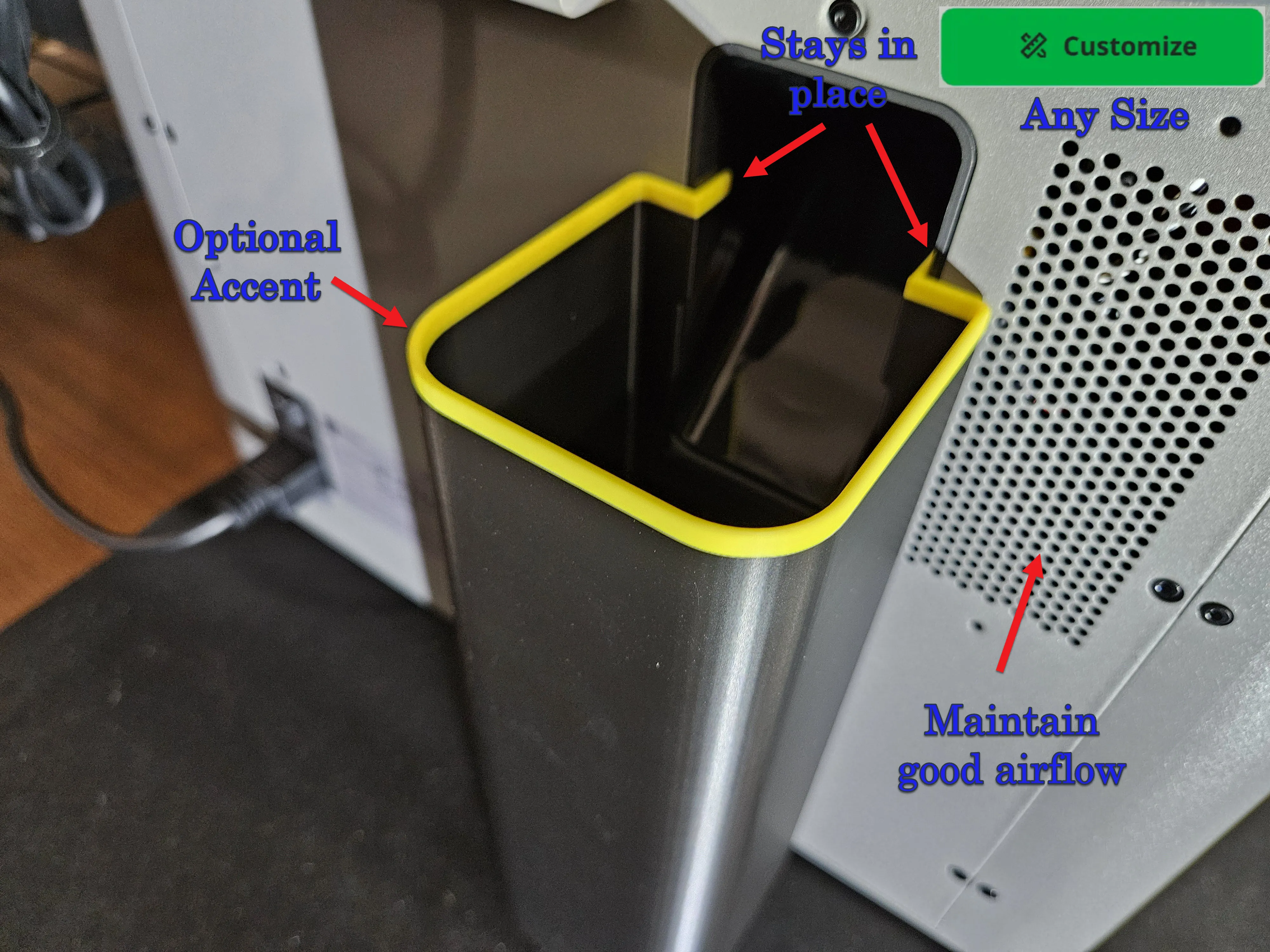 パージビン - カスタマイズ（任意のプリンター）またはすぐに印刷 作成者： Derek MakerWorld：無料3Dモデルをダウンロード