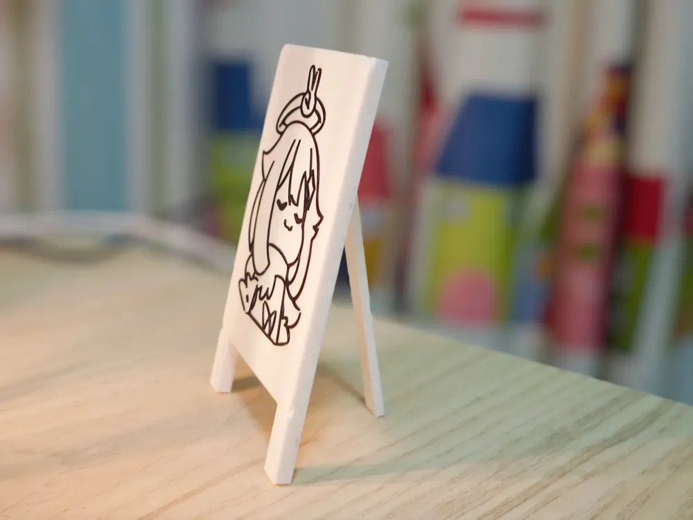 Genshin Impact Paimon Simple Sketch Easel by AtamiSquare - MakerWorld