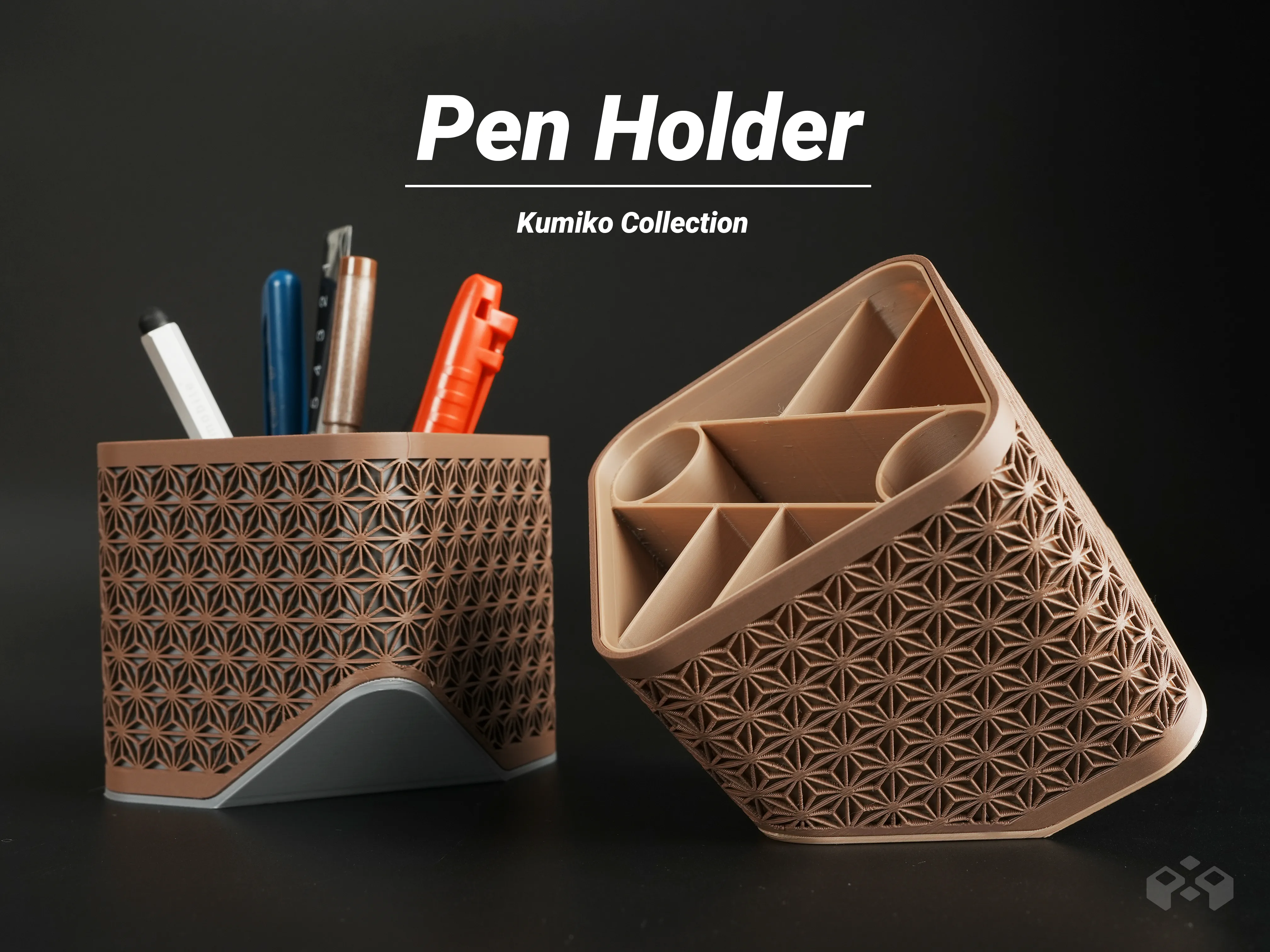 Desk Organizer - Slanted Cube by Meyui MakerWorld: Download Free 3D Models