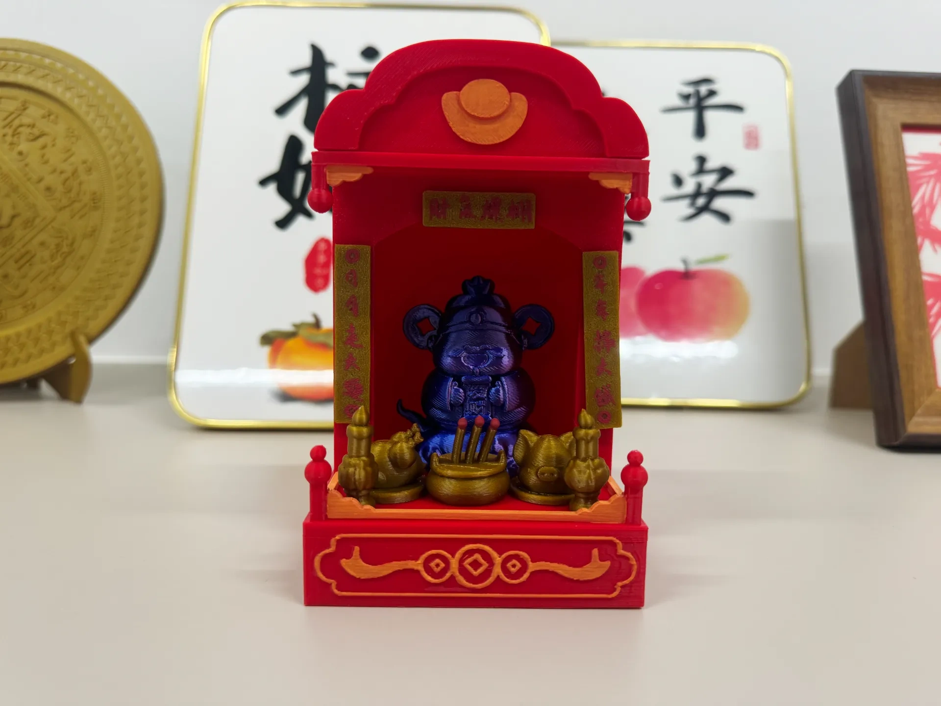 Desktop National Style Trend - Shrine Culture x Auspicious Faith by 天天向上 - MakerWorld