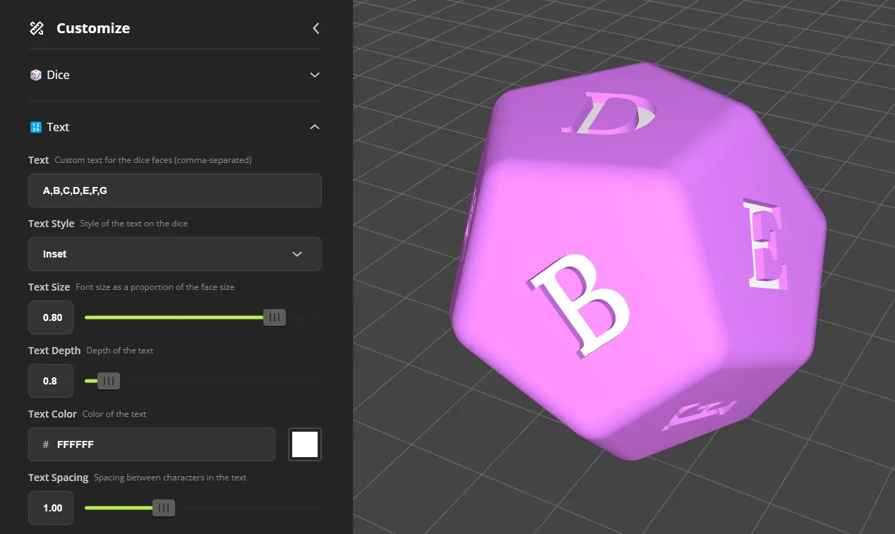 Dice Maker - Parametric Dice (non-AMS) by Koolm MakerWorld: Download ...