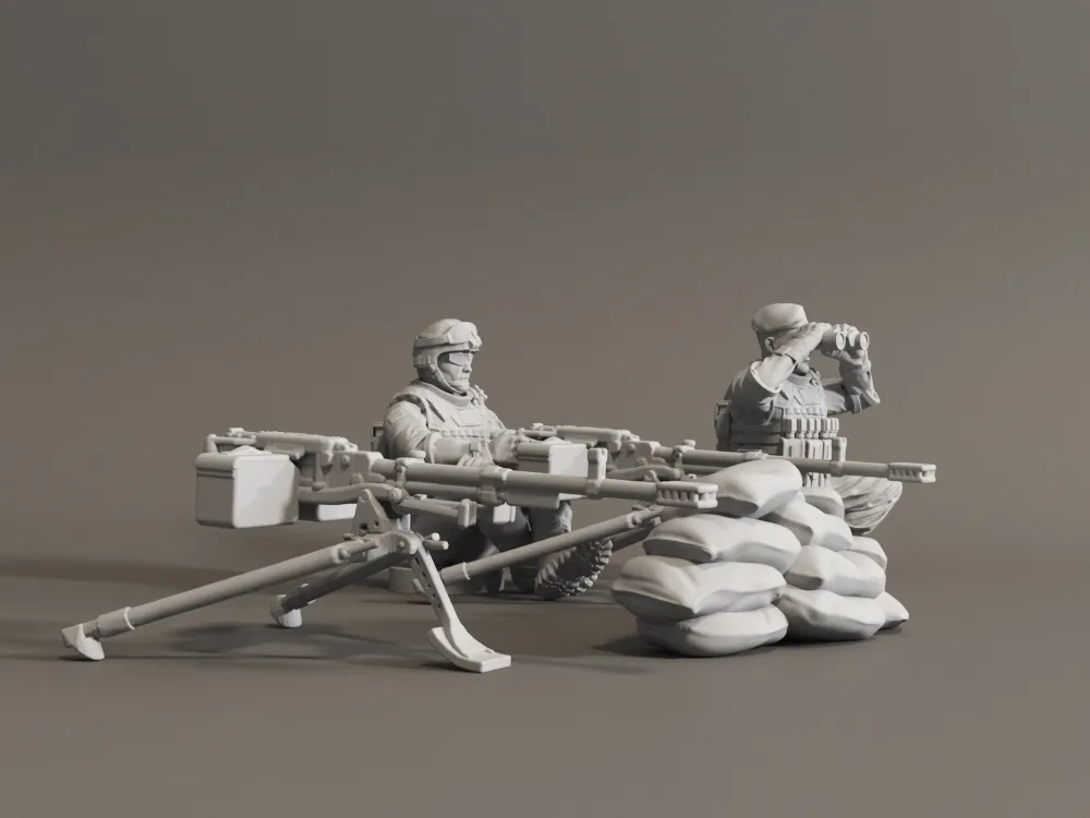 Seated Machine Gunner Figurine by 天天向上 MakerWorld: Download Free 3D Models