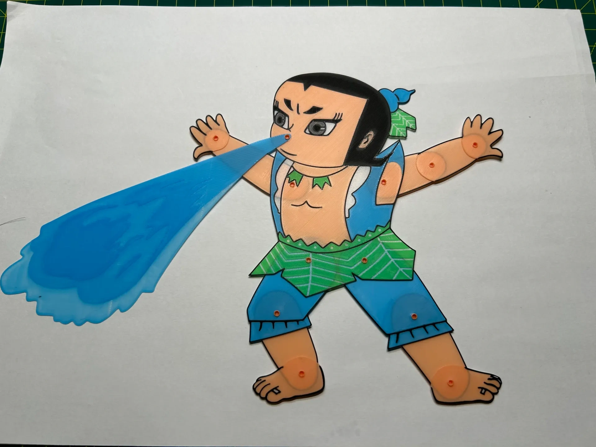 Calabash Brothers shadow puppet toy, 11.20g, articulated joints, 5 ...