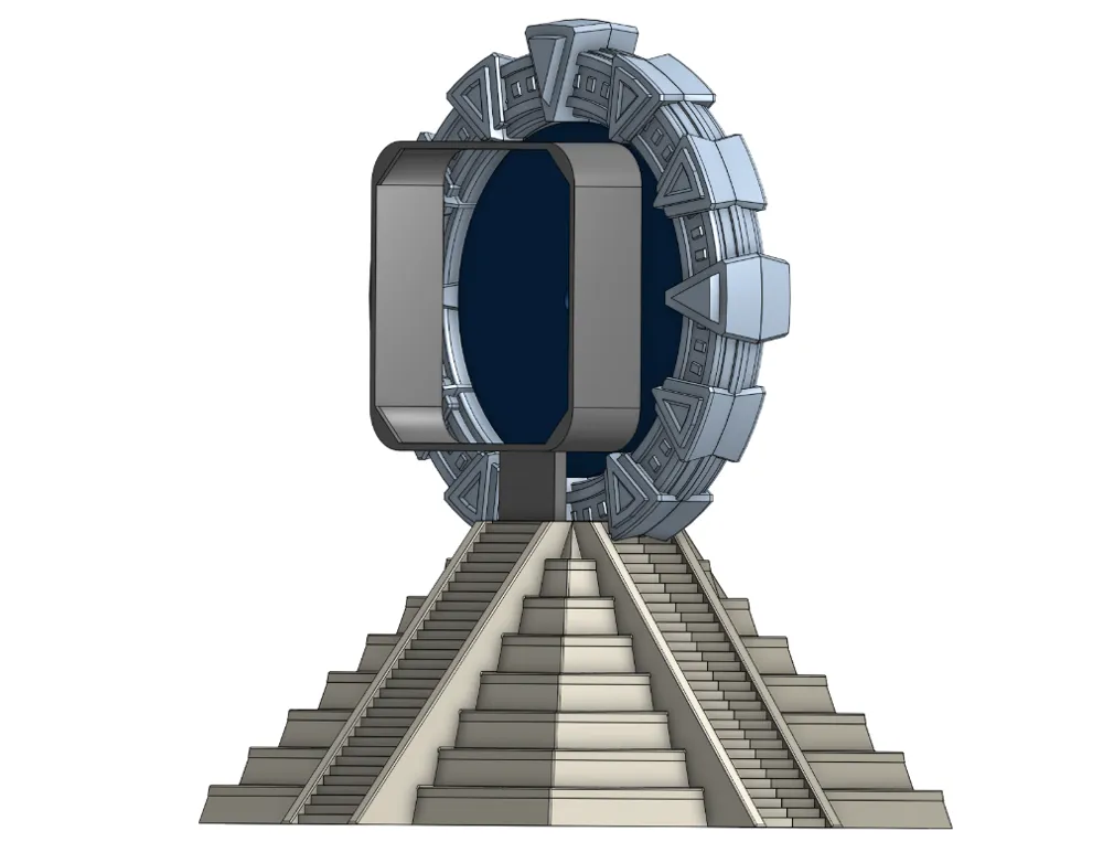 Golden Pyramid with Stargate clock by Thorin Oakenshield - MakerWorld