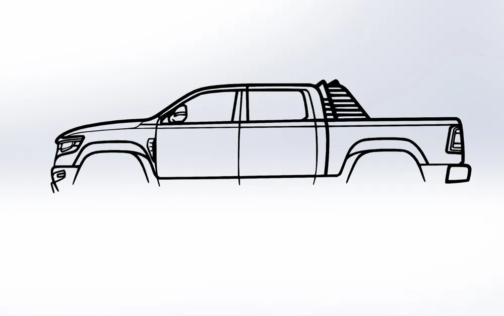 RAM TRX Truck Outline - Wall Art by WRLD.FPV - MakerWorld