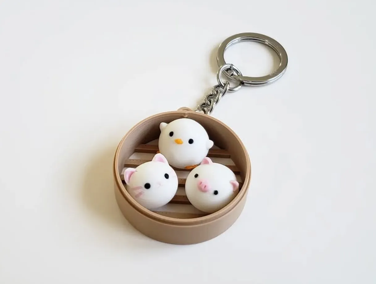 Cow Bun Fidget Keychain (Dim Sum) by Jefflynn MakerWorld: Download Free ...