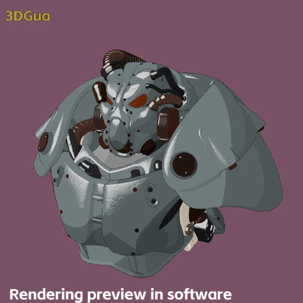 Fallout x-01 power armor-Fanart bust by 3D Gua - MakerWorld