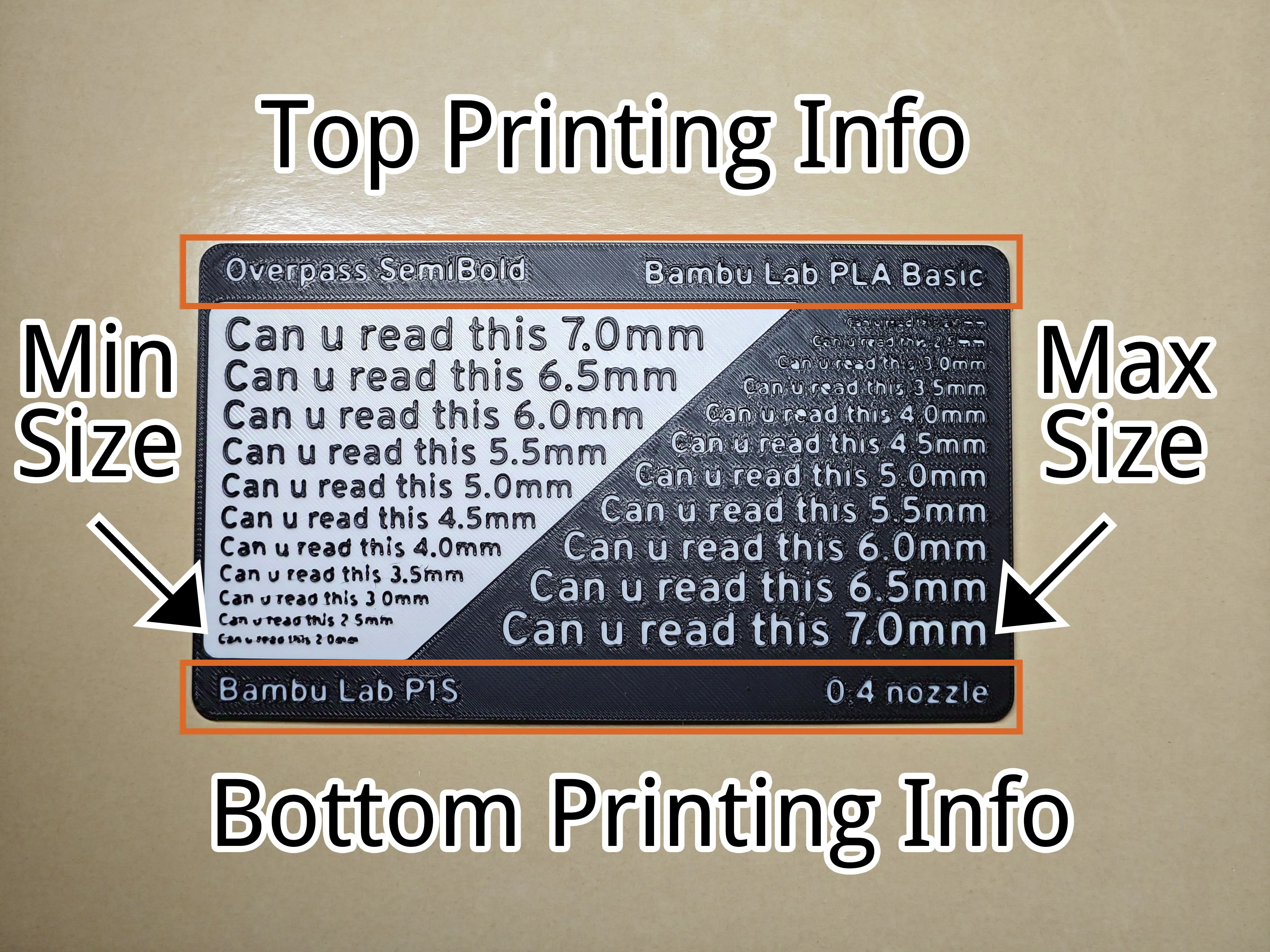 Customizable text size guide by Tshine - MakerWorld