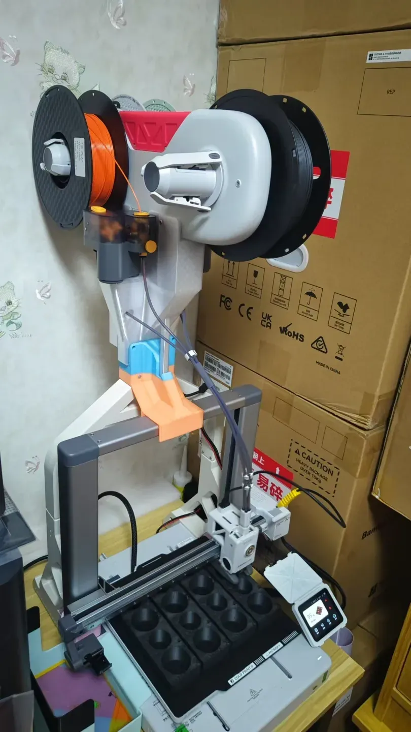 Bambu Lab A1 AMS lite top-mounted filament rack, top feed, easier ...