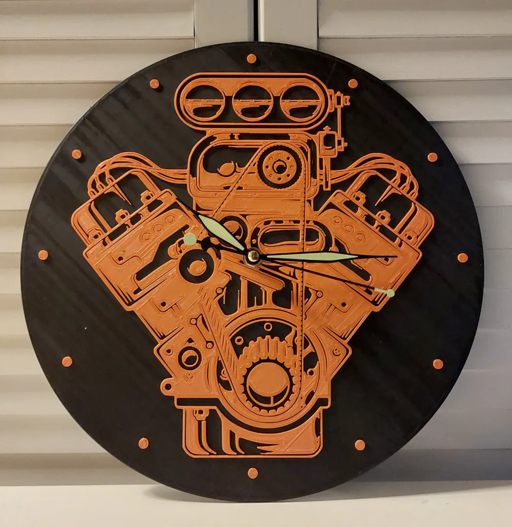 V8 engine clock by sdinfernomc - MakerWorld