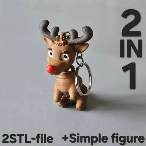 Flexi keychain-Rudolf deer by Propex3D - MakerWorld