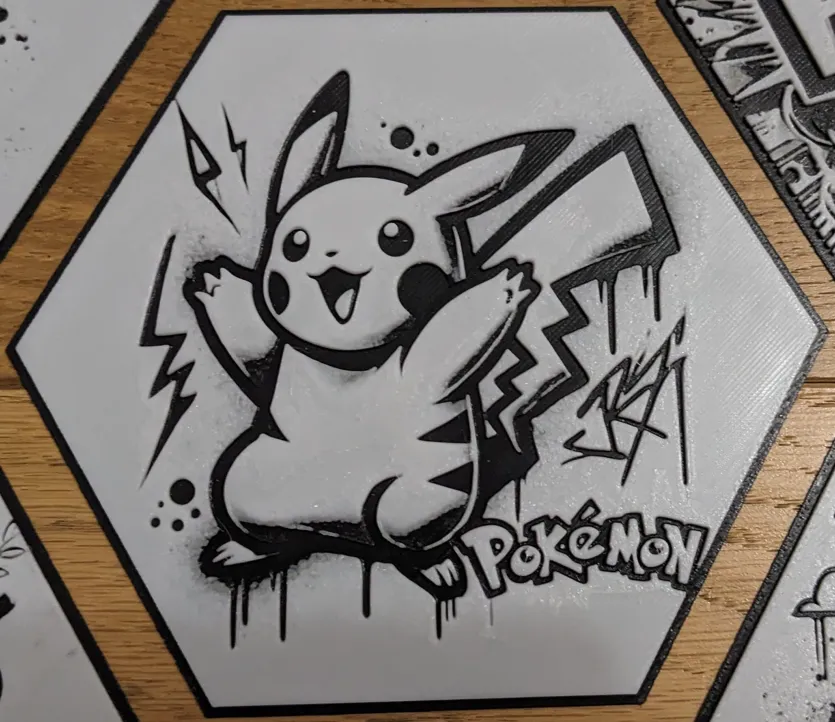 Pokemon Eevee Evoli Hueforge Hex Hexagon by Sebastien - MakerWorld