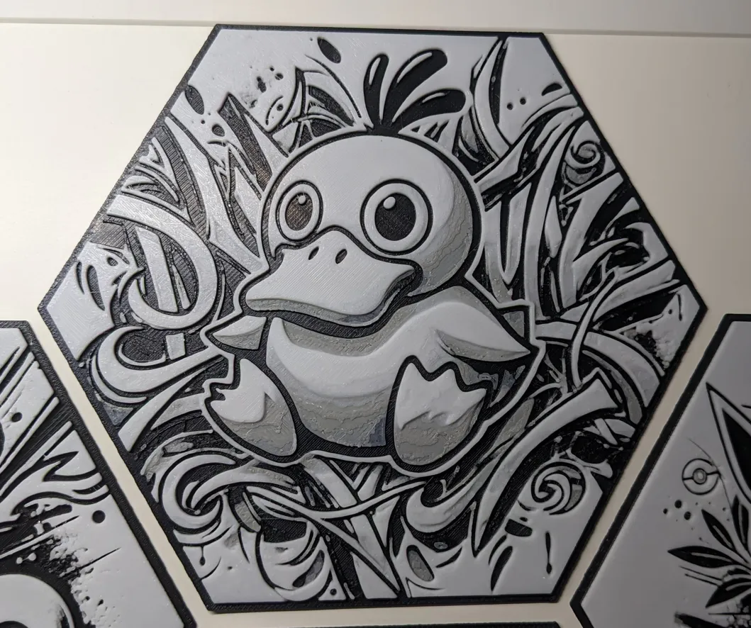 Pokemon Eevee Evoli Hueforge Hex Hexagon by Sebastien - MakerWorld