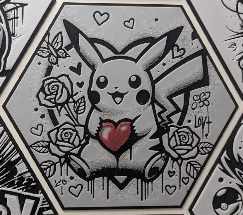 Pokemon Eevee Evoli Hueforge Hex Hexagon by Sebastien - MakerWorld