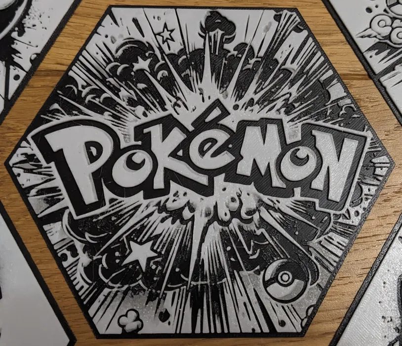 Pokemon Pikachu Hueforge Hex Hexagon by Sebastien - MakerWorld