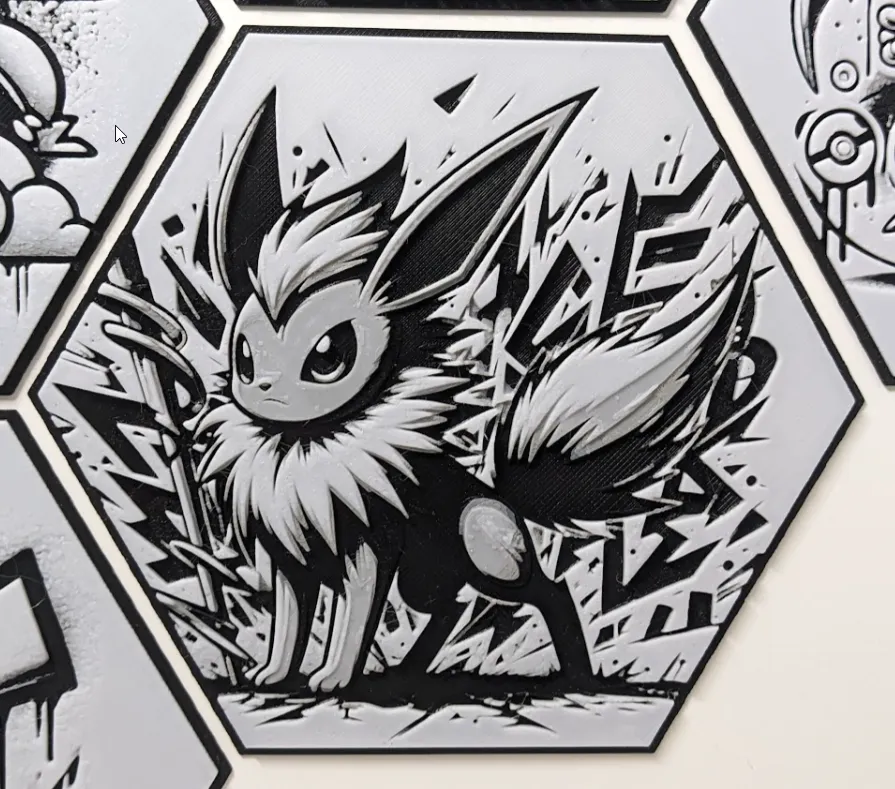 Pokemon Pikachu Hueforge Hex Hexagon by Sebastien - MakerWorld