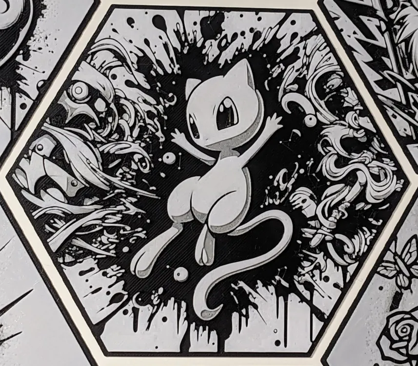 Pokemon Pikachu Hueforge Hex Hexagon by Sebastien - MakerWorld