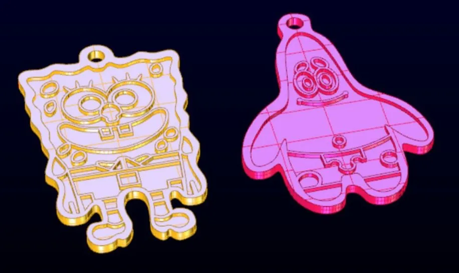 SpongeBob and Patrick Star Keychain by 徐雪晨 - MakerWorld
