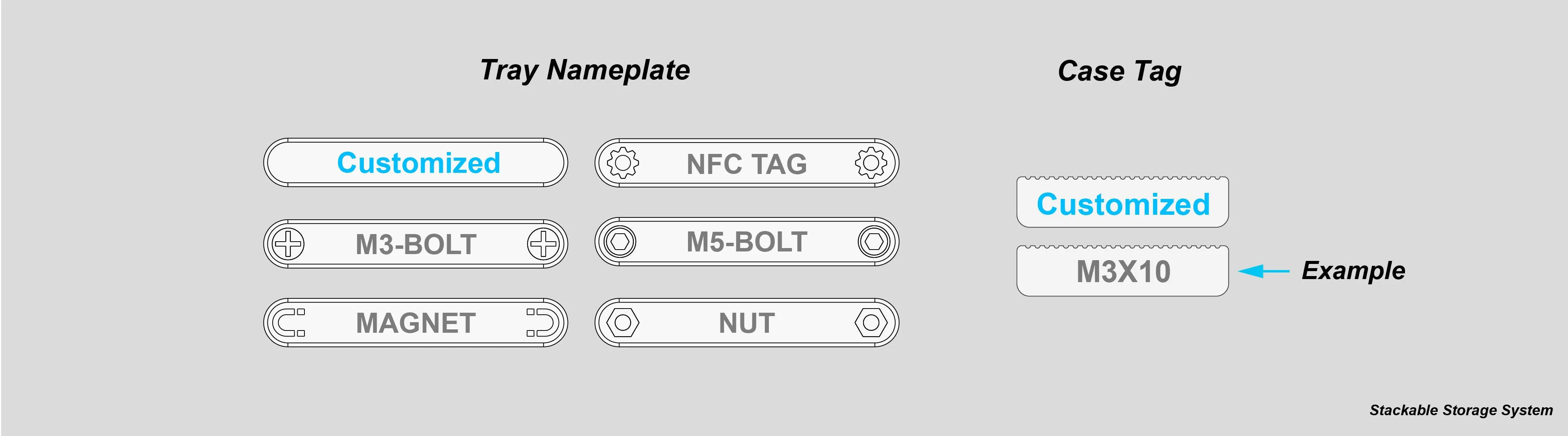 Parts Storage Stackable Box / Custom Nameplate - Free 3D Print Model ...