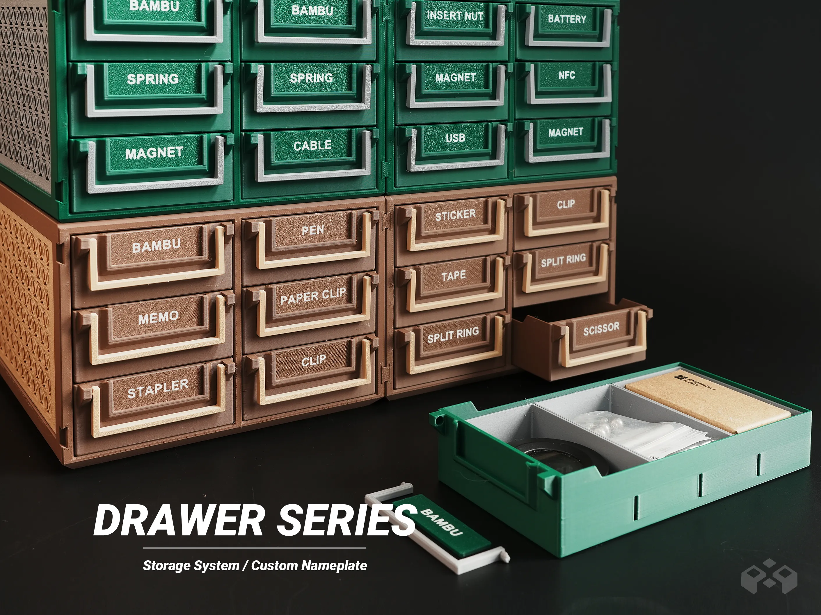 Parts Storage Stackable Box / Custom Nameplate - Free 3D Print Model ...